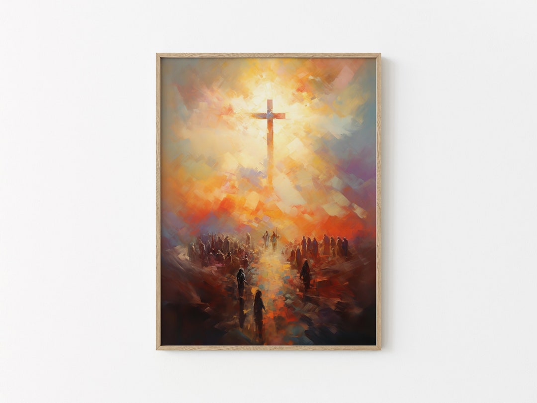 The Cross, Abstract Christian Art, Minimalist, Digital, Jesus Christ, Jesus Wall Art, Jesus ...