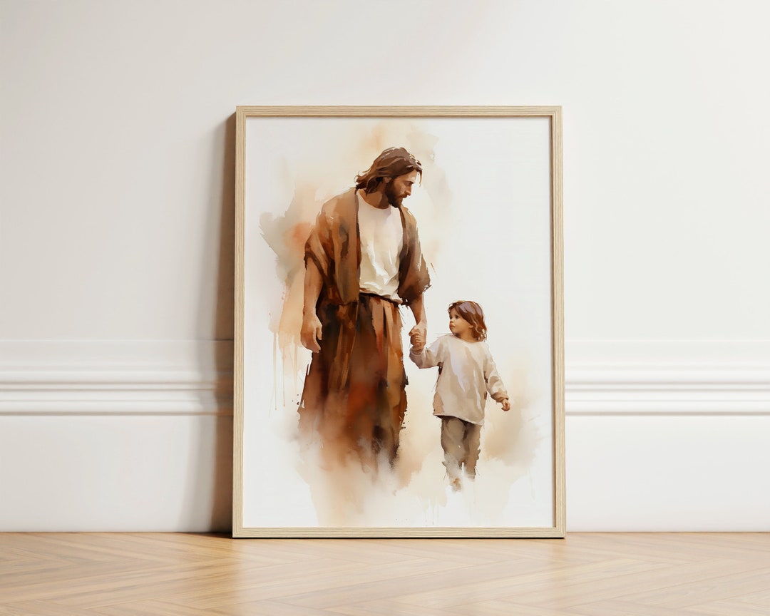 Christ With Boy, Jesus Portrait, Jesus Painting, Jesus Print, Jesus Art ...