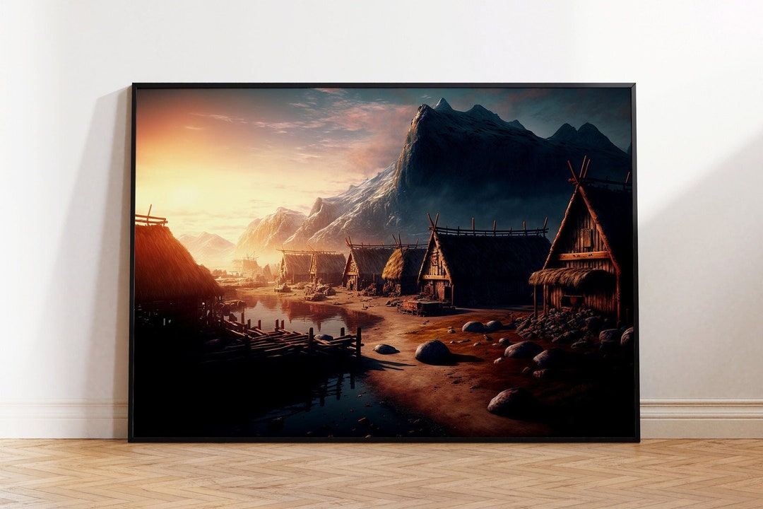 Viking Village, Vikings, Vikings Decor, Norse Pagan Decor, Snowy ...