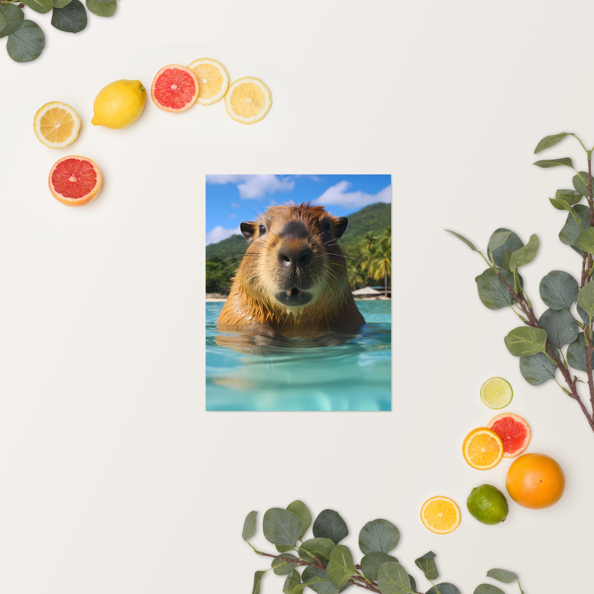 Relaxing Capybara in Hawaii Poster - Etsy
