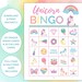 30 Printable Unicorn Themed Bingo Cards | Unicorn Party Games | Unicorn ...