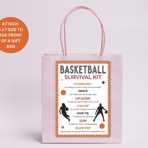 Printable Girls Basketball Survival Kit | Basketball Player Gift Idea ...