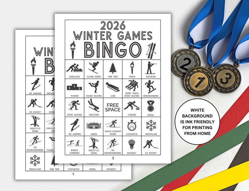 30 Printable 2026 Winter Games Bingo Cards, International Sports Watch ...