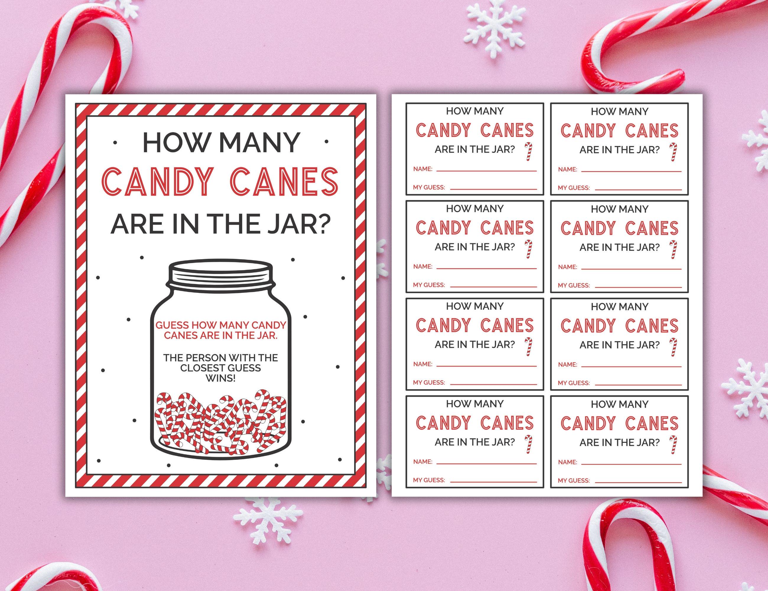 Guess How Many Candy Canes Are in the Jar Printable Sign and Cards ...
