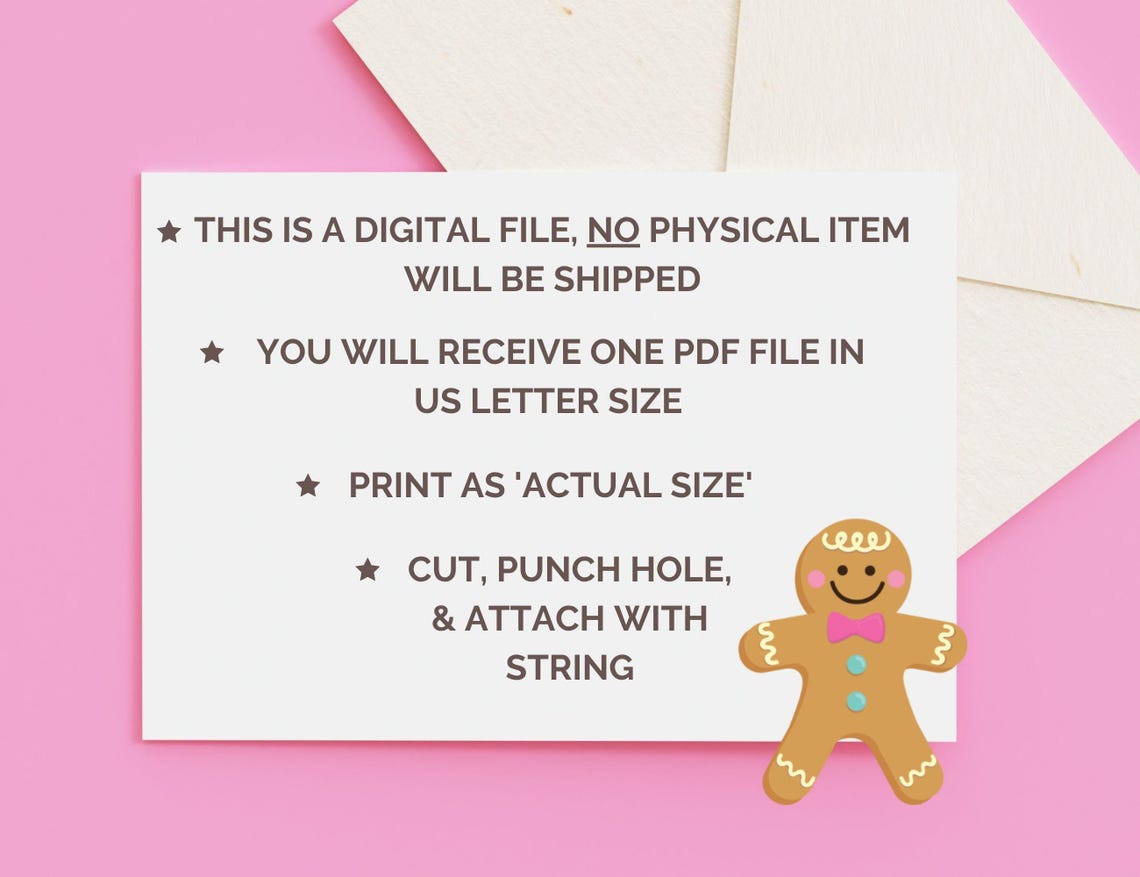 Gingerbread Tag, A Little Treat for Someone Sweet, Gingerbread Cookie ...