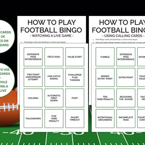 30 Printable Football Themed Bingo Cards | Football Watch Party Game ...