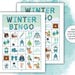 30 Printable Winter Themed Bingo Cards | Winter Party Games | Winter ...