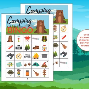 30 Printable Camping Bingo Cards | Camping Bingo for Kids | Family ...