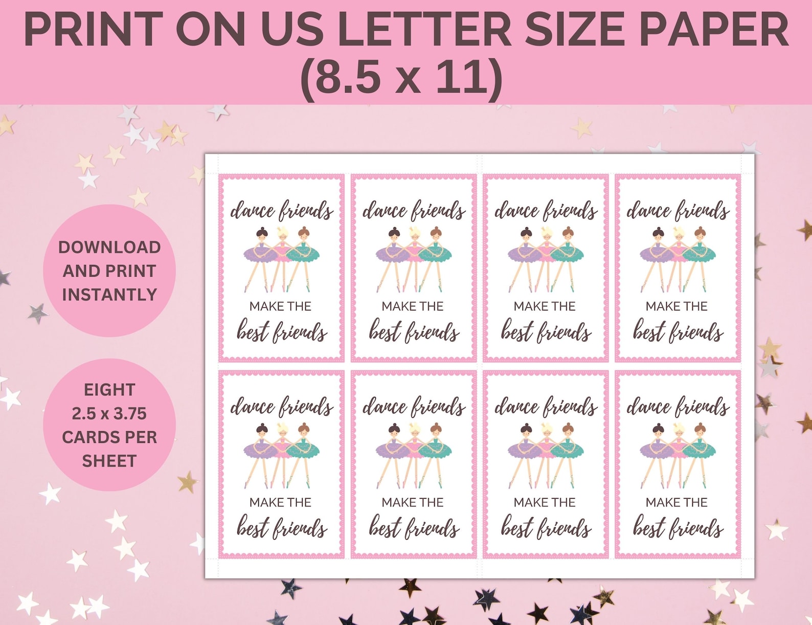 Printable Dance Friends Gift Tag | Ballet Gift Tag | Dance Gift Tag ...