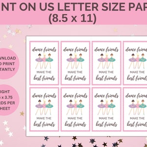 Printable Dance Friends Gift Tag | Ballet Gift Tag | Dance Gift Tag ...