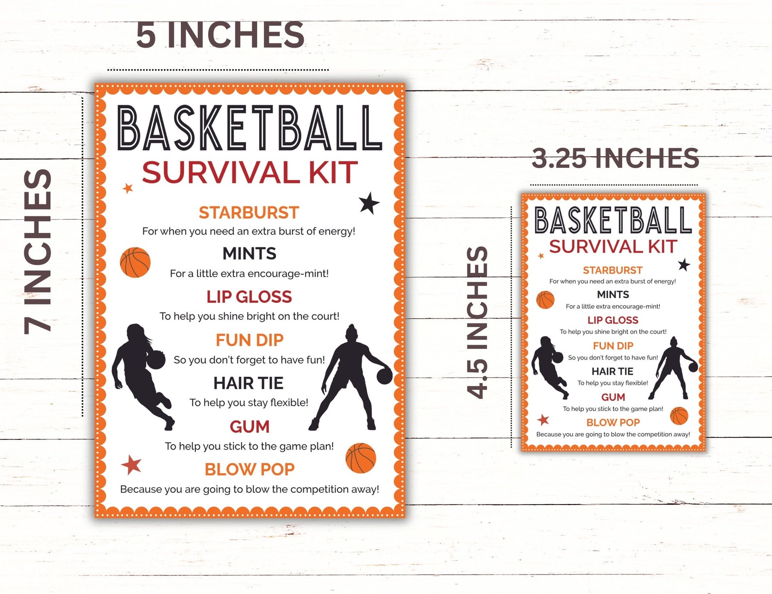 Printable Girls Basketball Survival Kit | Basketball Player Gift Idea ...