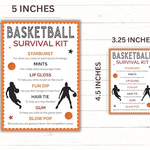Printable Girls Basketball Survival Kit | Basketball Player Gift Idea ...