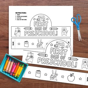 1st Day of Preschool Crown | First Day of Pre-k | First Day of School ...