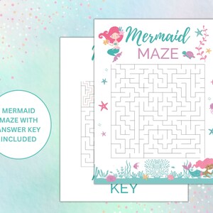 Printable Mermaid Games | Mermaid Activity Set | Mermaid Party Games ...