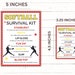 Printable Softball Survival Kit | Softball Player Gift Idea| Softball ...