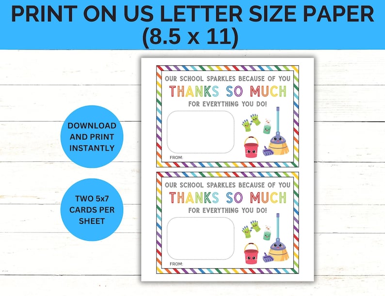 School Custodian Thank You Gift Card Holder | National Custodian ...