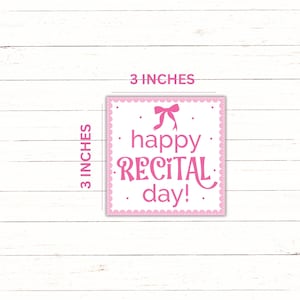 Printable Happy Recital Day Treat Tags | Ballerina Tags | Dance Recital ...