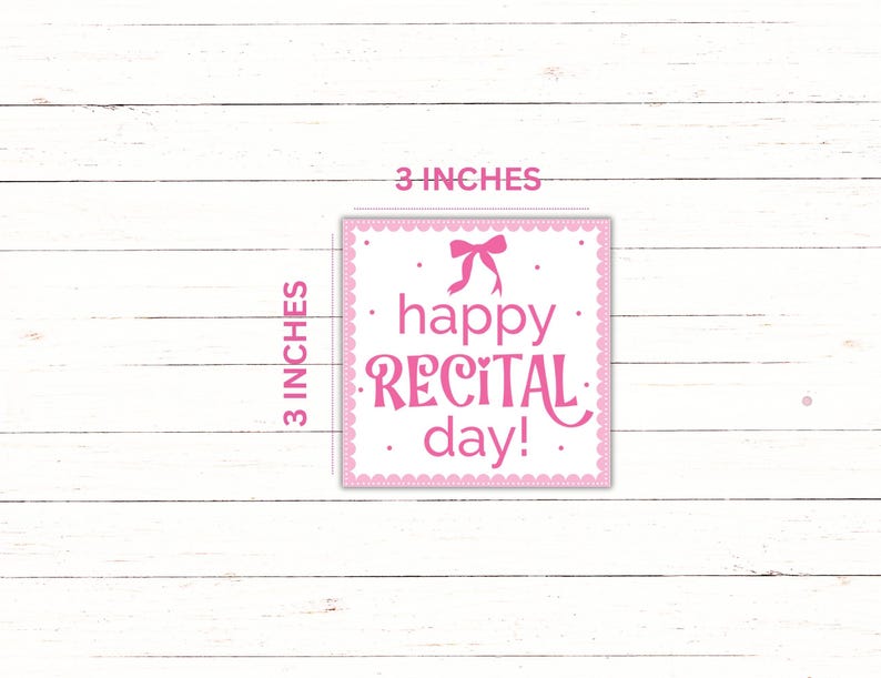 Printable Happy Recital Day Treat Tags | Ballerina Tags | Dance Recital ...