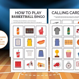 30 Printable Basketball Themed Bingo Cards | Basketball Watch Party ...