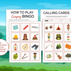30 Printable Camping Bingo Cards | Camping Bingo for Kids | Family ...