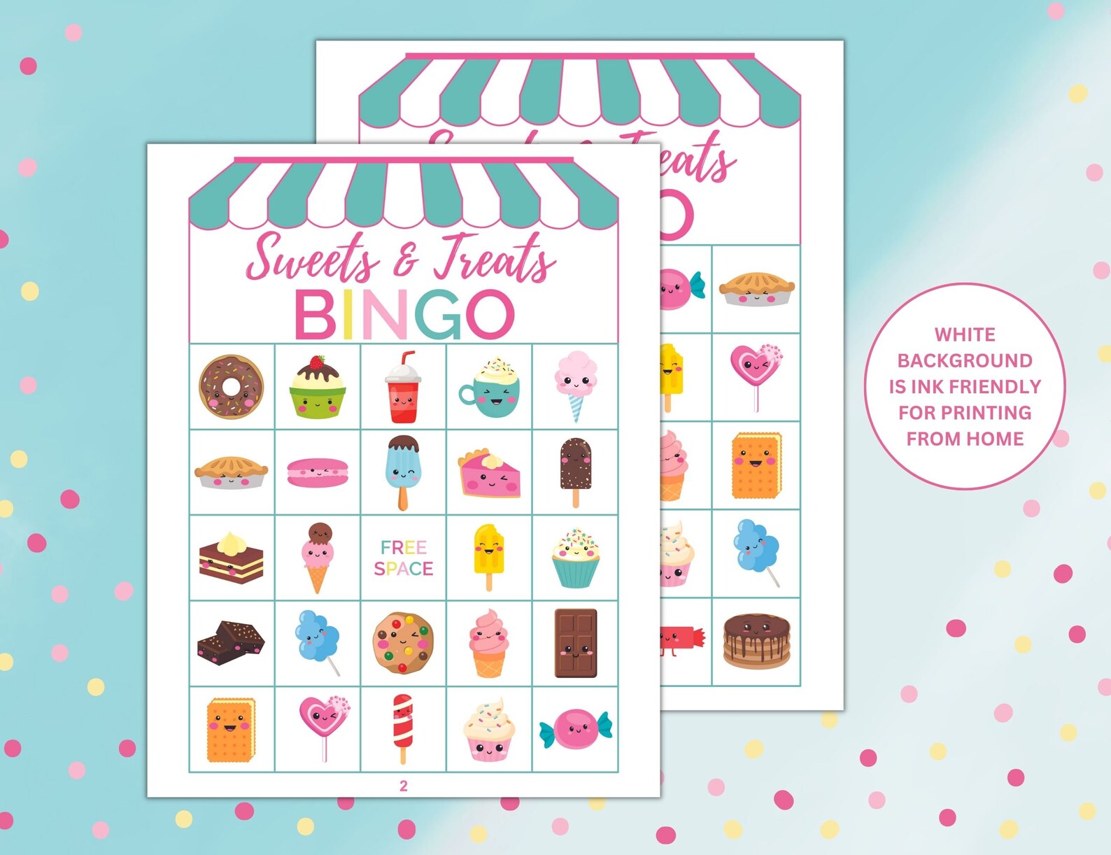 30 Printable Dessert Bingo Cards | Sweets & Treats Bingo | Kid’s Party ...