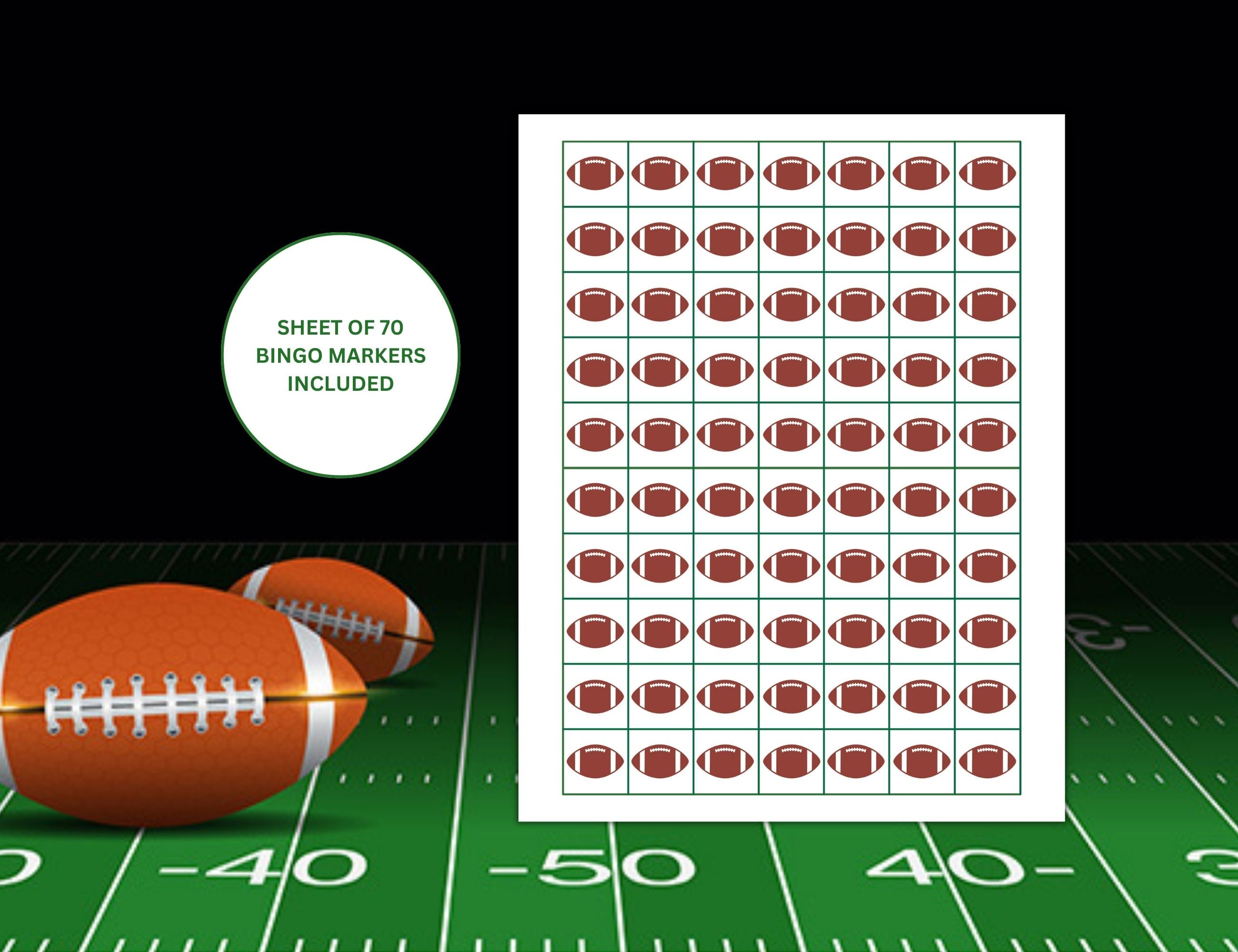 30 Printable Football Themed Bingo Cards Football Watch Party Game ...
