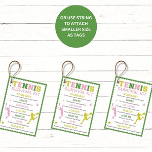 Printable Tennis Survival Kit | Tennis Player Gift Idea| Tennis Team ...