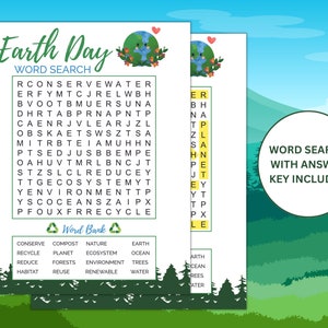 Earth Day Printable Word Search Game | Earth Day Activities | Earth Day ...