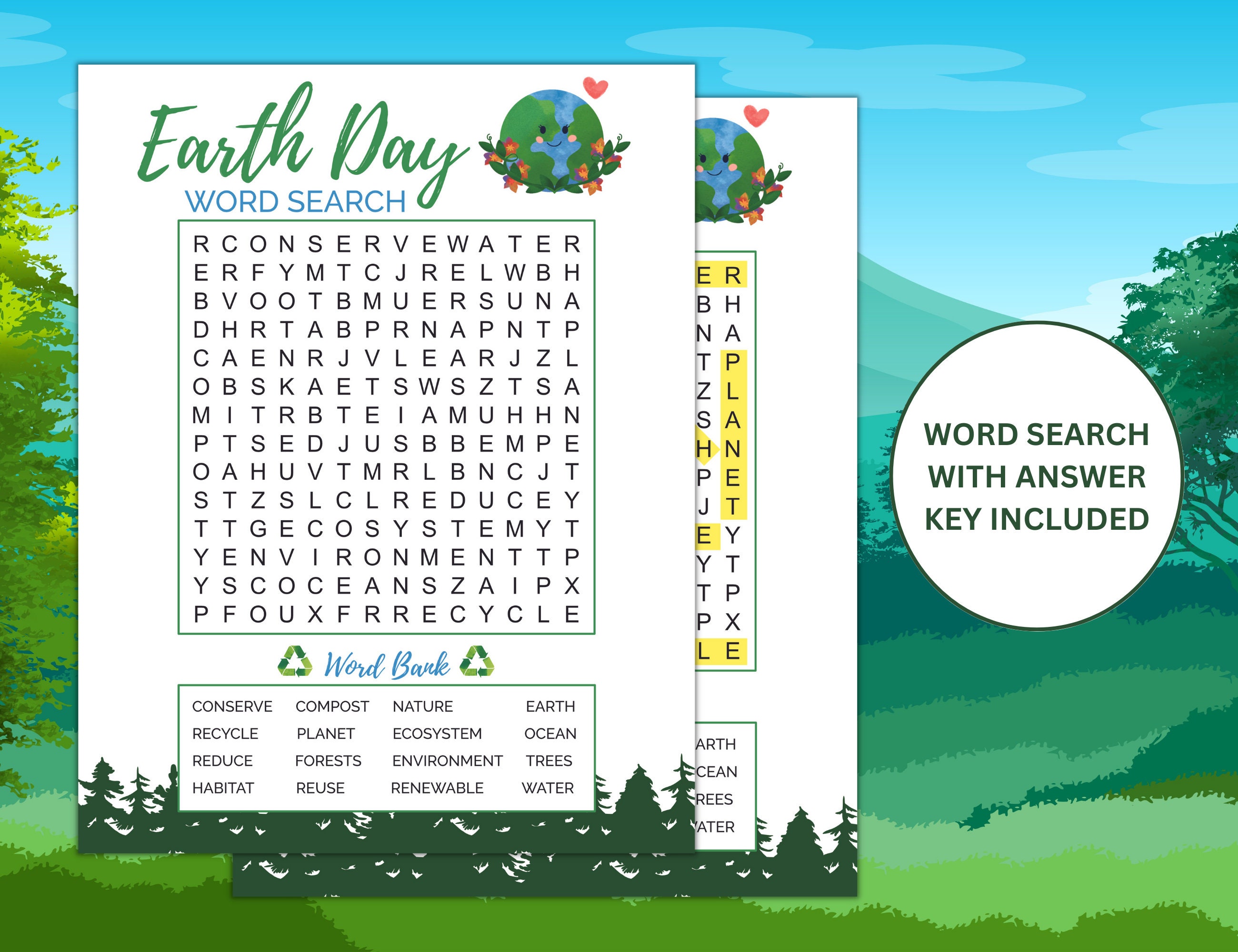Earth Day Printable Word Search Game | Earth Day Activities | Earth Day ...