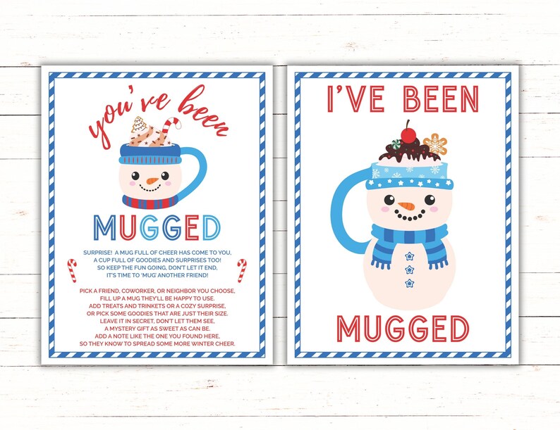 You've Been Mugged Winter Printable Game | Office Party Mug Exchange ...