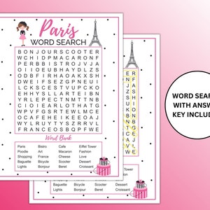 Printable Paris Games | Paris Activity Set | Paris Party Games | Paris ...