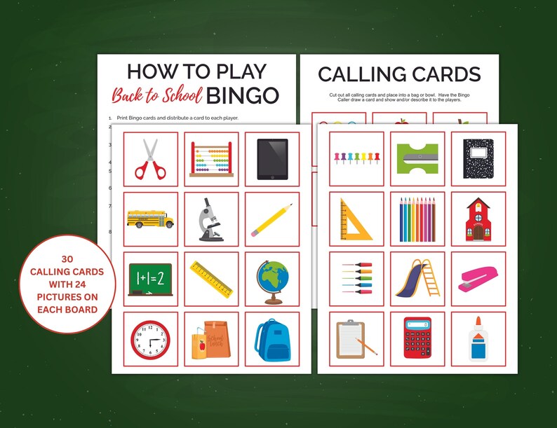 30 Printable Back to School Bingo Cards Back to School Game - Etsy