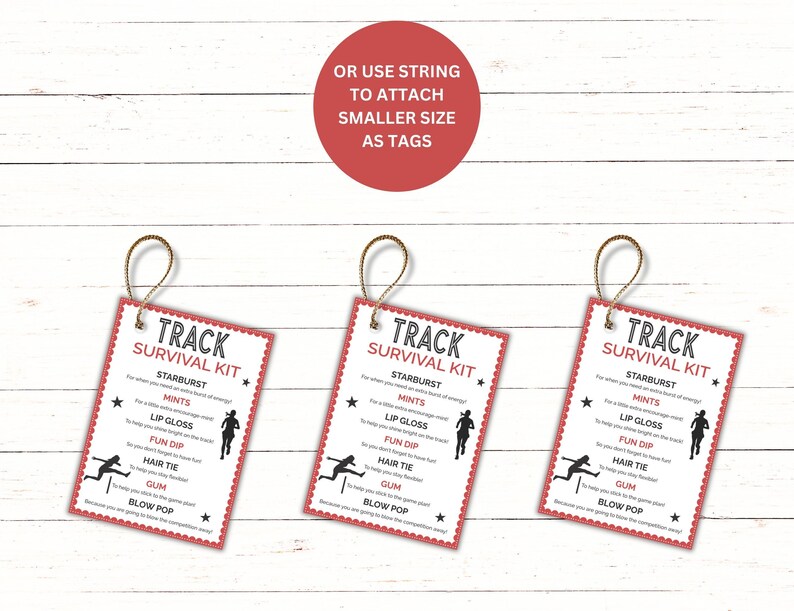 Printable Girls Track and Field Survival Kit | Track Team Gift Bag Idea ...