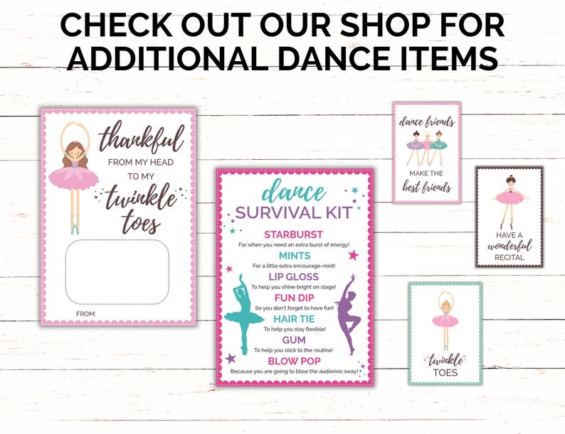 Printable Dance Recital Day Treat Tags | Ballerina Tags | Dance Recital ...