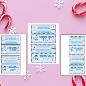 Snowman Soup Treat Bag Topper| Snowman Soup Tag | Hot Chocolate Favors ...