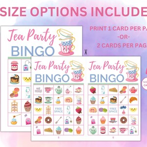 30 Printable Tea Party Themed Bingo Cards | Tea Party Games | Tea Party ...
