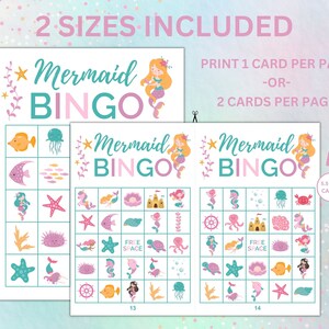 Mermaid Bingo Game| Mermaid Party Printable Game | Under the Sea Party ...