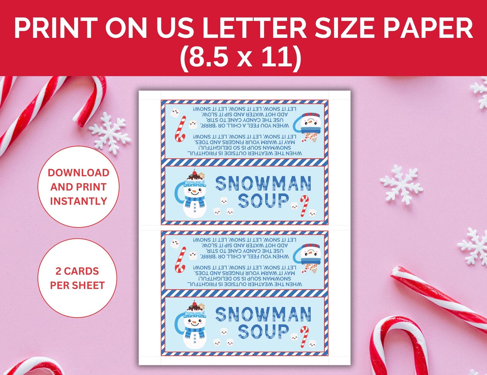 Snowman Soup Treat Bag Topper| Snowman Soup Tag | Hot Chocolate Favors ...