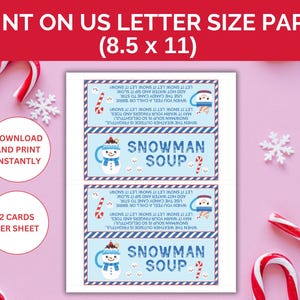 Snowman Soup Treat Bag Topper| Snowman Soup Tag | Hot Chocolate Favors ...