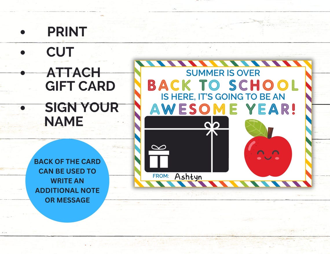 Welcome Back to School Gift Card Holder Back to School Teacher Gift ...