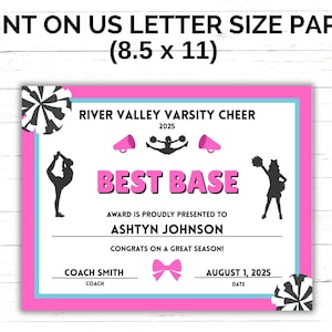 Editable Cheer Awards | Cheer Certificates Template| Cheerleading End ...