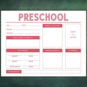 School Memory Box Kit Printable | Kids School Keepsake Journal | Back ...