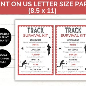 Printable Girls Track and Field Survival Kit | Track Team Gift Bag Idea ...