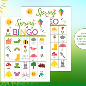 30 Printable Spring Bingo Cards Spring Bingo for Kids Spring Classroom ...