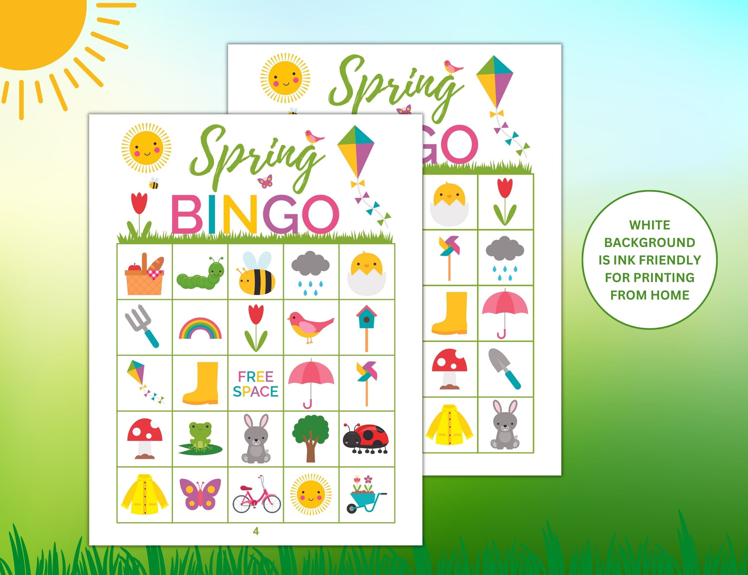 30 Printable Spring Bingo Cards | Spring Bingo for Kids | Spring ...