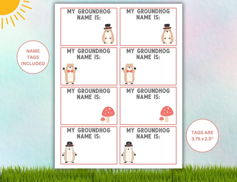 What is Your Groundhog Name Printable Game | Groundhog Party Game ...