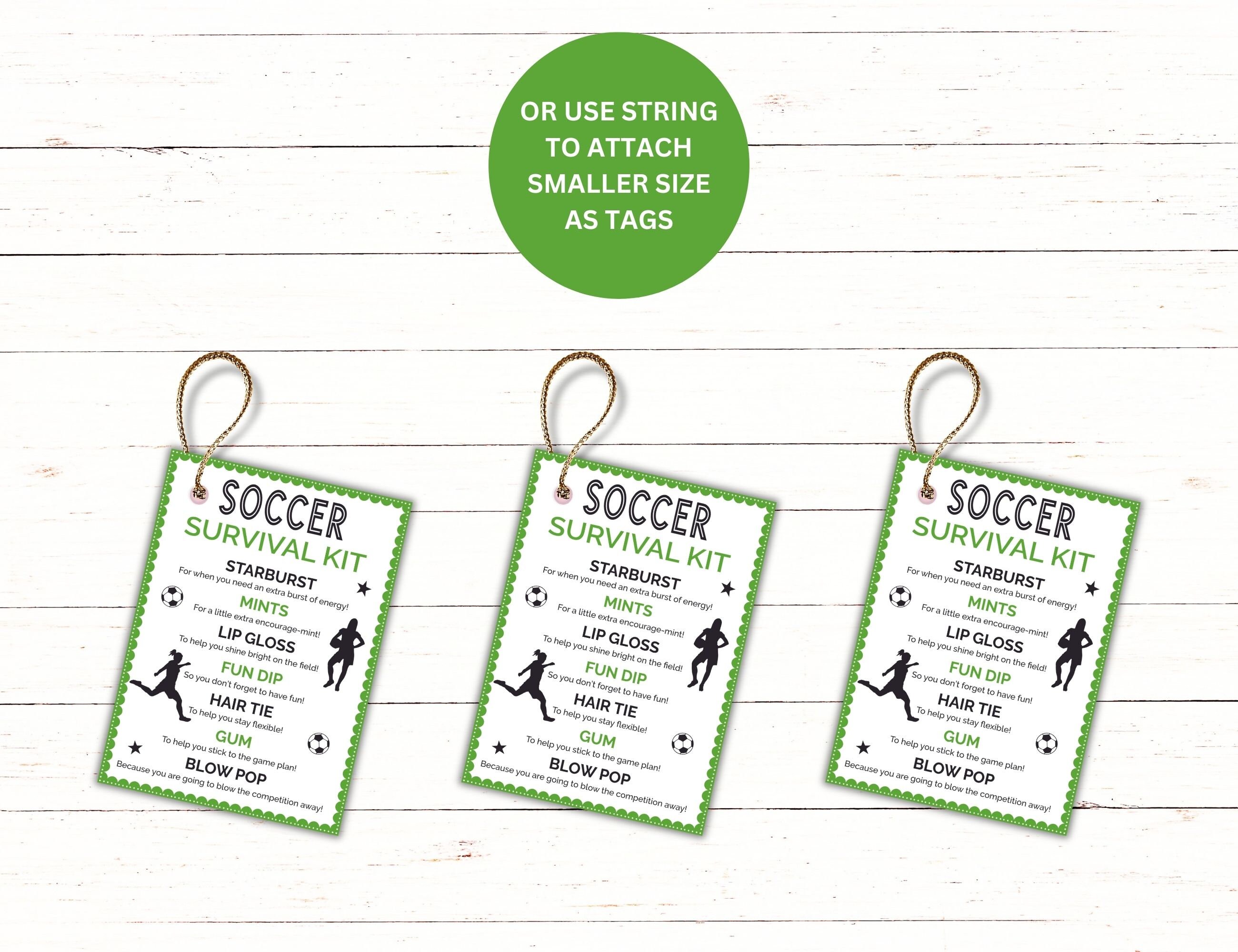 Printable Soccer Survival Kit | Soccer Team Gift Bag Idea | Soccer Team ...