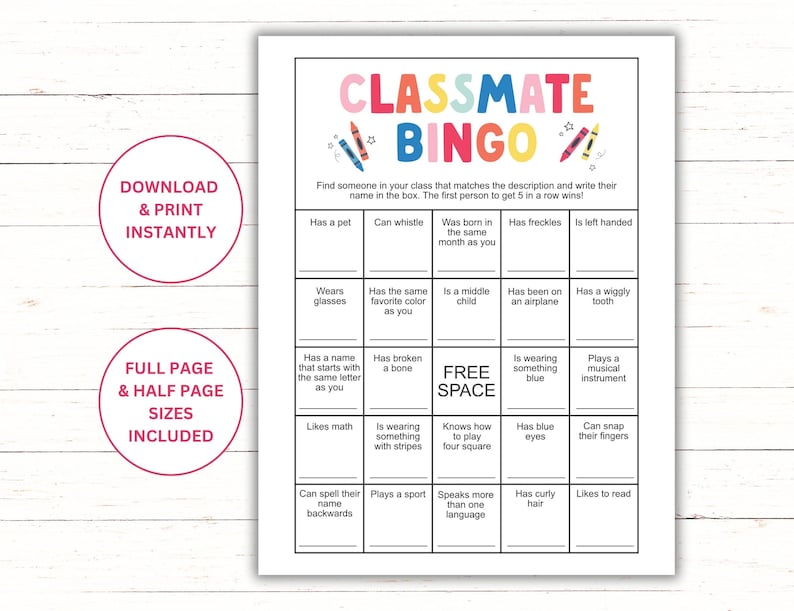 Back to School Bingo Cards | Mingle Bingo | Kids Ice Breaker Games ...