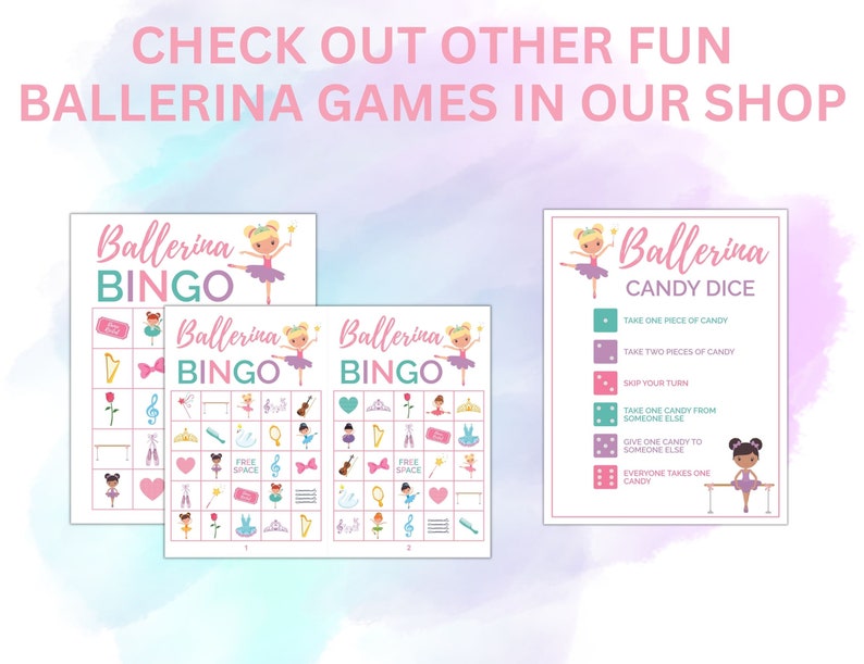 Printable Ballerina Games | Ballerina Activity Set | Ballerina Party ...