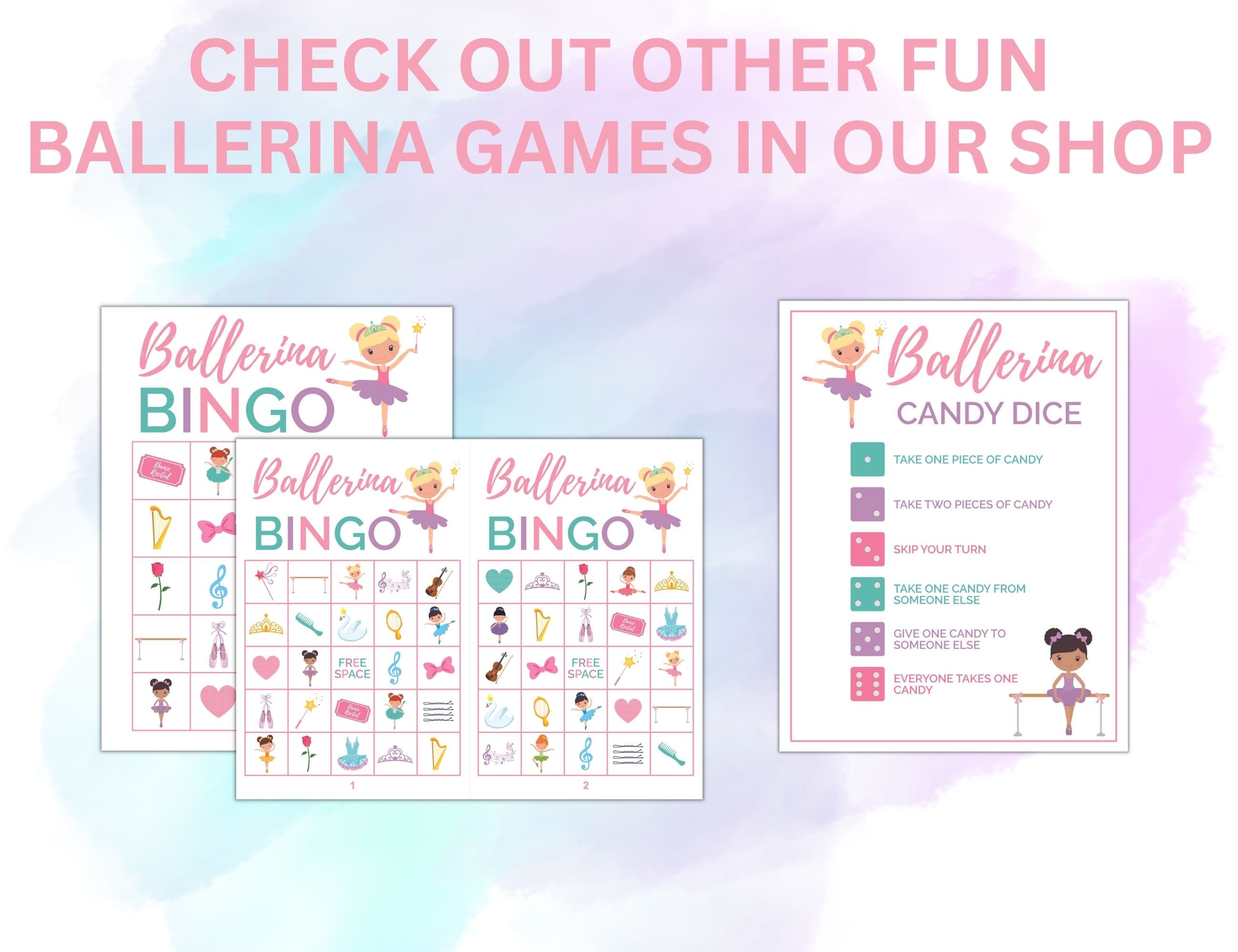 Printable Ballerina Games | Ballerina Activity Set | Ballerina Party ...
